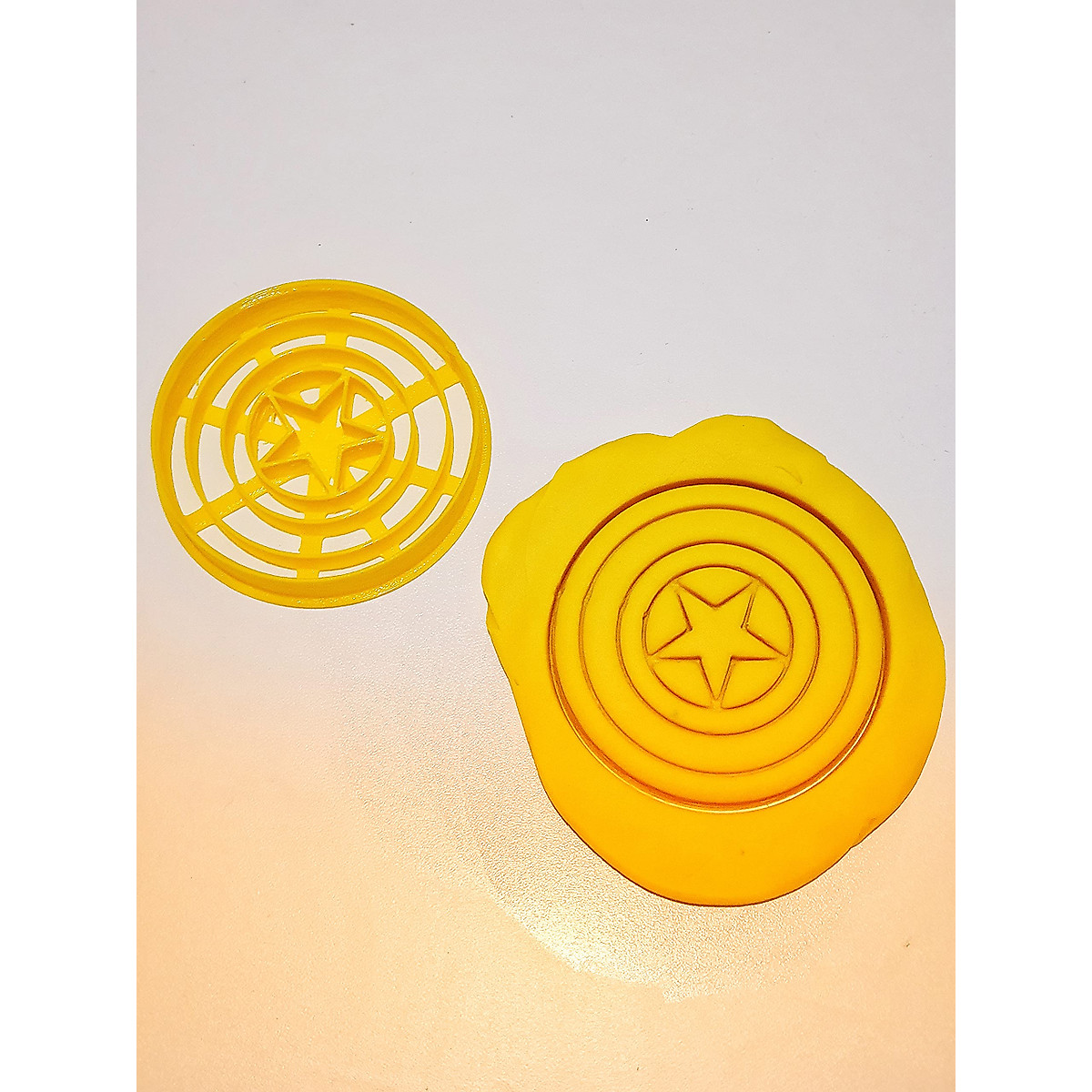 T3D Cookie Cutters Inspired by Captain Shield America Cookie Cutter, Suitable for Cakes Biscuit and Fondant Cookie Mold for Homemade Treats, 3.48 in x 3.48 in x 0.55 in