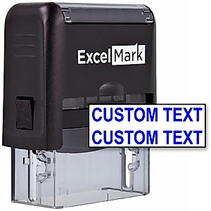 Custom Self-Inking Stamp - Up to 2 Lines - 11 Color Choices and 17 Font Choices (Medium)