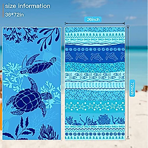 Airensky 2 Pack Microfiber Beach Towel, Oversized (72” x 36") Quick Dry Pool Towel, Sand Free Beach Towel, Super Absorbent Bath Towel, Soft Breathable and Lightweight for Beach, Swim, Hiking