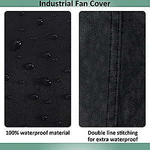 ELONGRIVER Industrial Fan Cover,Waterproof&Dust-proof Cover for 24” High-Velocity Drum Fan, Floor Fan Cover In Heavy Duty Material for Outdoor&Indoor