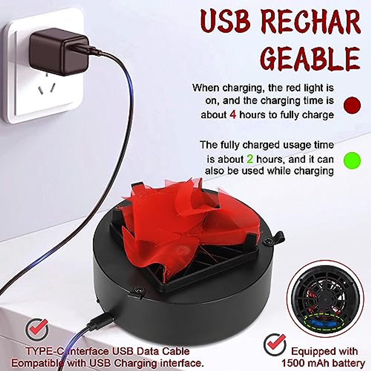 3D Fake Fire USB Rechargeable Fake Campfire, Portable Fake Fire Light Electric Fake Flame Light Fake Flame Lamp, Campfire Electric Campfire Halloween Christmas Party Decorations for Bar Stage Home