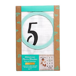 Kate & Milo Baby Monthly Milestone Blanket, Infant Milestone Markers, Newborn Photoshoot Photo Props, Baby Girl or Baby Boy Gift, Large Blanket