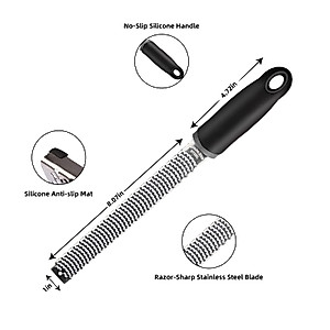 esLife Grater for Kitchen, 3 Pack Zester Stainless Steel, Kitchen Tool for Cheese, Lemon,chocolate, Ginger, Potato, Vegetable & Fruit