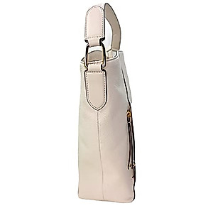 Michael Kors Evie Large Leather Hobo Shoulder Bag (Light Cream)