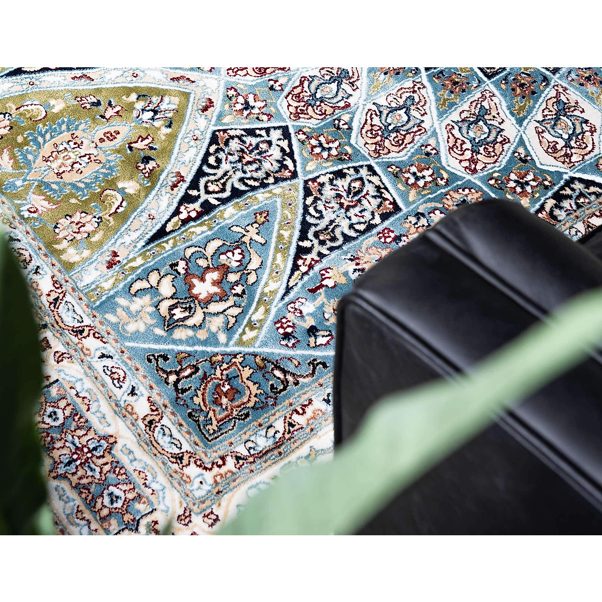 Unique Loom Narenj Collection Area Rug - Adams (10' x 13' 1" Rectangle Blue/Burgundy)