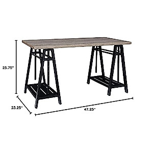 Signature Design by Ashley Irene Industrial Adjustable Desk, Beige & Gray