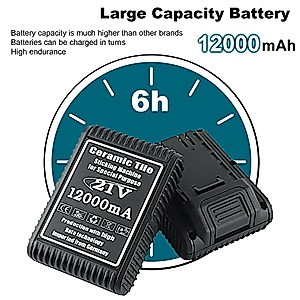 Tile Installation Tool Vibration Machine - YSJWAER Double Suction Cup Vibrator Handheld Tiling Leveling Laying 12000mAh 24000r/min 6 Speeds