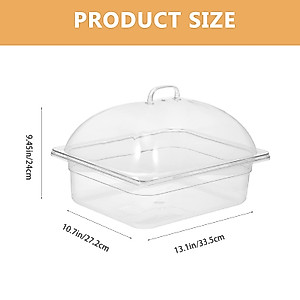 Rectangular Buffet Dish Clear Serving Tray with Dome Lid Buffet Tray Dome Cake Plate Server Platter Catering Platter for Party Food Fruit Dessert Cupcake 5L Buffets Food Plates