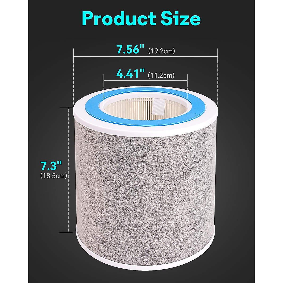 2 Pack HP102 Replacement Filter Compatible with Shark Air Purifier HP100, HP102, HP152, HP102PET, HP105, HP130, HP132, HC450, HC451, HC452, HC455, Part No. HE1FKPET, HE1FKBASMB, HE1FKBAS, HE15FKPET