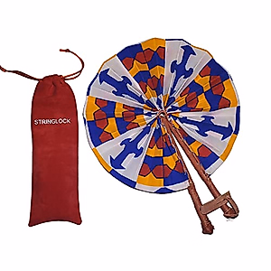 African Fabric Folding Fan/Church fan/Ankara fan/Leather folding fan/Wedding fan/Sport fan/Multicolor African fan/Pouch Included!