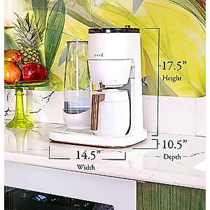 Café Specialty Grind and Brew Coffee Maker, Single-Serve to 10-Cup Thermal Carafe, with Built-In Bean Grinder & Removable 75oz Water Reservoir, WiFi & Smart Connected, SCA Certified, Matte White