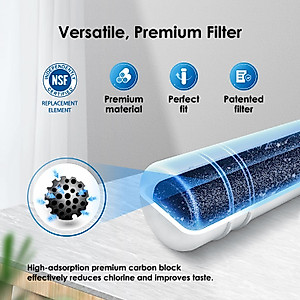 Waterdrop Plus 8171413 NSF 401 Certified Refrigerator Water Filter, 𝐑𝐞𝐝𝐮𝐜𝐞 𝐏𝐅𝐀𝐒, Replacement for Whirlpool® 8171413, 8171414, EDR8D1, Kenmore® 46-9002 (Package May Vary)