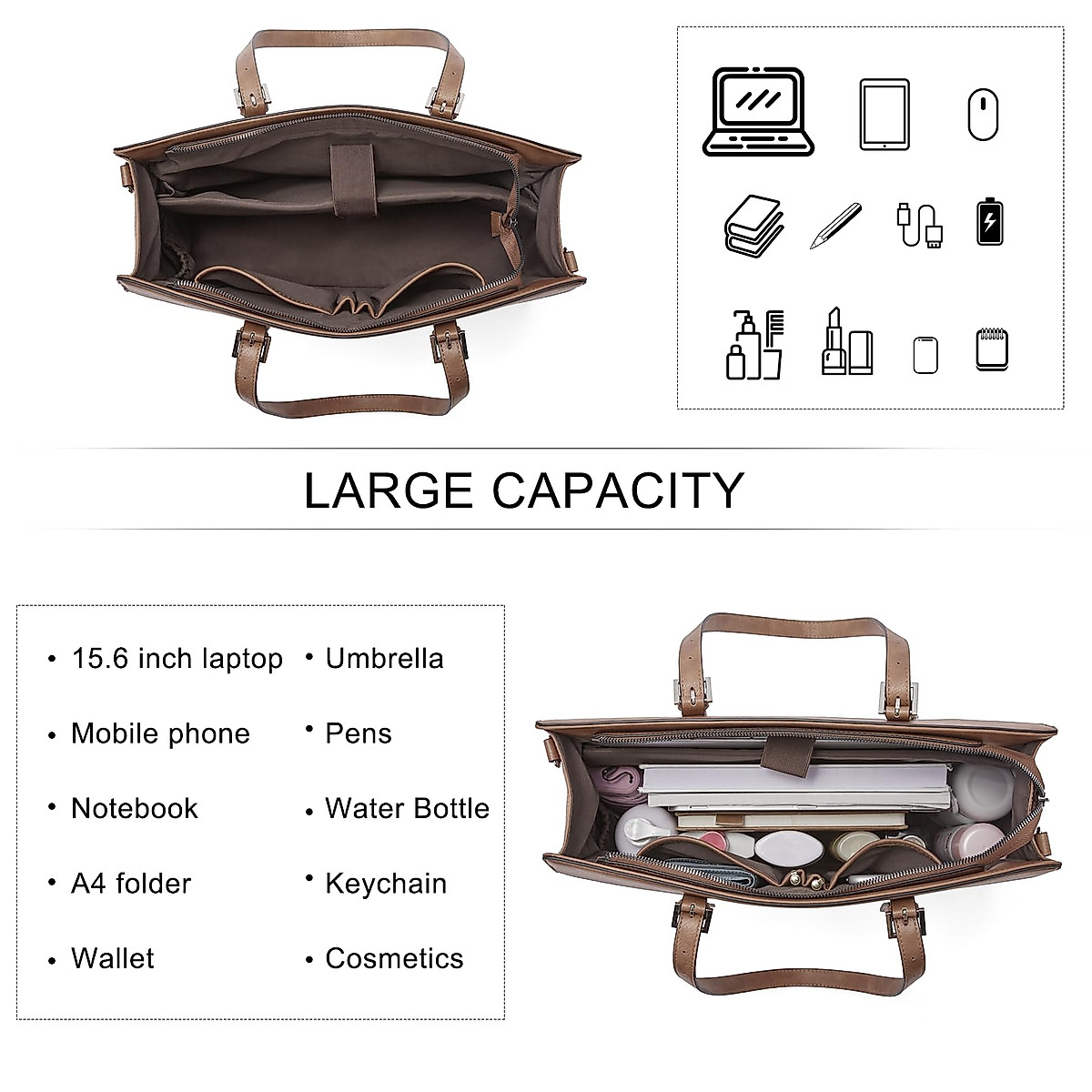 CLUCI Small Sling Bag Bundles with Laptop Tote Bag for women