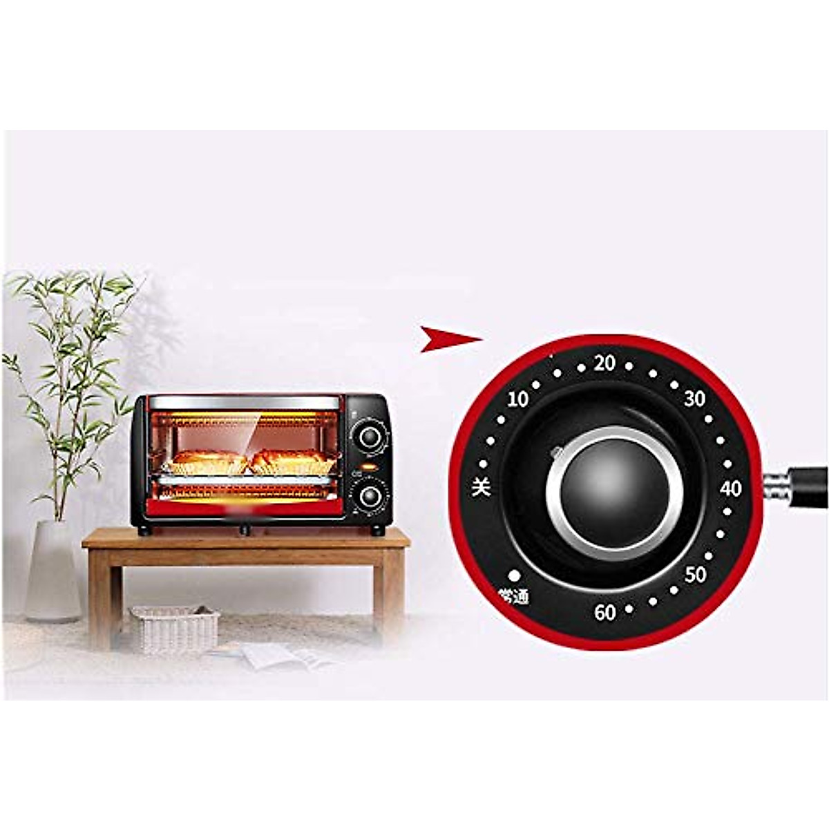 FZZDP Microwave Oven Electric Oven Home Baking Machine Mini Small Automatic Multi-Function Cake Bread,Steel Countertop Microwave Oven