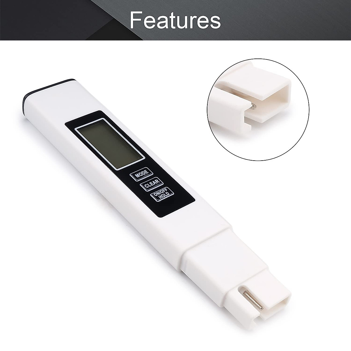 Othmro 1Pcs TDS and EC Tester Handheld Tester 1-9990PPM 1 Resolution Plastic Titanium Alloy Digital Water Tester Accuracy ± 2% for Aquariums Swimming Pools Water Filters White