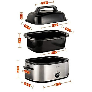 Sunvivi 24 Quart Electric Roaster with Removable Pan,Electric Turkey Roaster Oven with Visible & Self-Basting Lid,Large Roaster with Removable Pot and Cool-Touch Handles