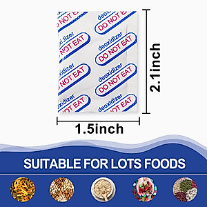 auhanth 100 Packs 300CC Oxygen Absorbers (10 Packs of 10),Food Grade Oxygen Absorbers for Long Term Food Storage with Oxygen Indicator in Vacuum Bag,Applicable to Mason Jars, Vacuum Storage Bags