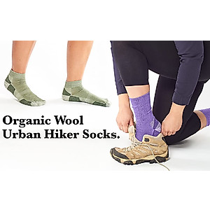 Maggie's Organic Dark Urban Hiker Ankle Wool Socks (as1, alpha, l, regular, regular, Dark Purple, Large)