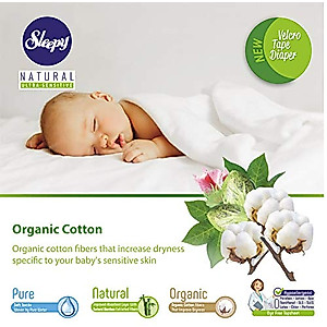 Sleepy Natural Diapers Size 6 - Organic Diapers Highly Absorbent and Hypoallergenic Bamboo Baby Diapers for Girls and Boys - Disposable Diapers 60 Count - Size 6 Diapers, Child Weight 33-55 lbs