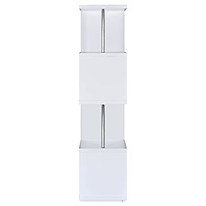 Coaster Home Furnishings Baxter 4-Shelf Bookcase White Chrome