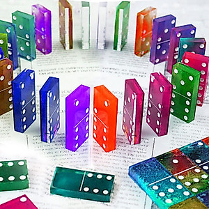 Domino Molds for Resin Casting, Funstorm Upgraded Resin Molds, Glossy & Durable, 28 Cavities Sturdy Silicone Molds for Pendant, Keychain, Jewelry Making