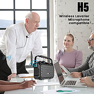 Wireless PA System with Wireless Headset Microphone Lavalier Lapel Microphone Transmitter, 30W Wireless Voice Amplifier Portable Megaphone Rechargeable Bluetooth Loudspeaker Speaker for Teacher Gifts
