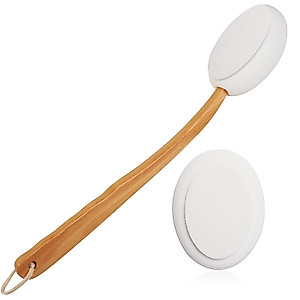 Lotion Applicators for Your Back,17 Inch, Easy Reach Washable, back Self Tanner Applicator includes 1 Applicator Handle, 2 Pads (2 Pads)