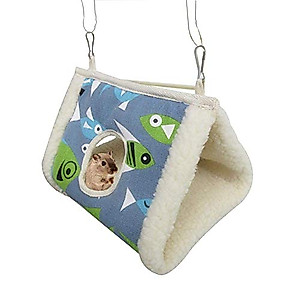 Bird Nest Tent Hammock Winter Warm Sleeper Hanging Swing Nest Thickened Bed House for Small Parrot Parakeet Cockatiel Conure Cockatoo Lovebird Budgie Finch Canary Cage Perch (A)