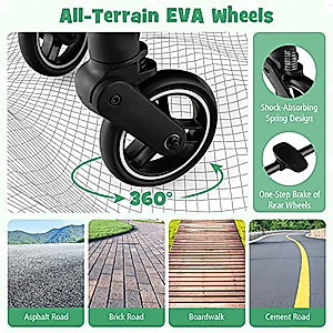 BABY JOY Lightweight Baby Stroller, Compact Travel Stroller for Airplane, Infant Toddler Stroller w/Adjustable Backrest & Canopy, Storage Basket, Self Standing Gravity Fold, Aluminium Frame (Gray)