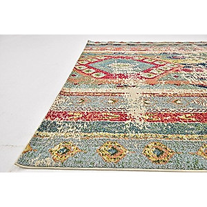 Unique Loom Sedona Collection Distressed, Southwester, Over-Dyed, Vintage Area Rug, 9' 0" x 12' 0", Blue/Beige