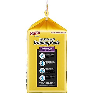 Glad for Pets JUMBO-SIZE Charcoal Puppy Pads | Black Training Pads That ABSORB & Neutralize Urine Instantly | New & Improved Quality Puppy Pee Pads, 30 Count - 2 Pack (60 Pads Total)