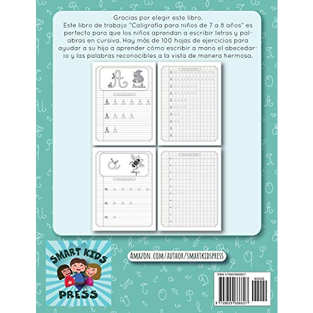 Caligrafía para niños de 7 a 8 años.: Ejercicios para mejorar la letra mayúsculas y minúsculas en primaria. (Handwriting Workbooks for kids) (Spanish Edition)