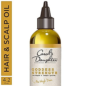 Carol’s Daughter Goddess Strength 7 Oil Blend Scalp & Hair Treatment Oil to Strengthen & Lengthen Curls – with Castor Oil, Olive Oil, Jojoba Oil - For Wavy, Curly, Coily, Natural Hair, 4.2 fl oz