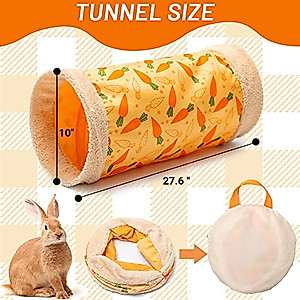 ORZECHKO Rabbit Hideout Tunnel - Small Animal Tunnel Tube House Indoor for Bunny Guinea Pig Rat Hamster Ferret Chinchilla - Playing Sleeping Resting Soft Fleece Foldable Nest Habitat