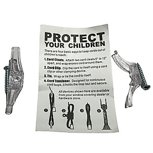 Amazing Drapery Hardware Child Safety Cord Cleat Safety Kit - Clear