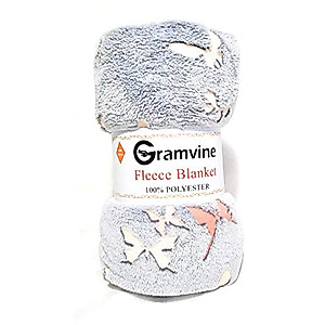 GramVine Glow in Dark Throw Blanket Butterfly Pattern All Season Fleece Blanket Soft Warm Bed Couch Blanket Perfect Gifting for Kids Adults