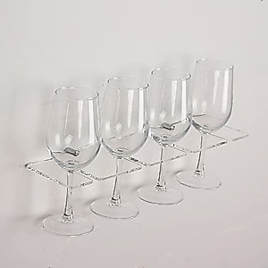 Wine Glass Holder Wall Mounted Wine Glass Holder Goblet Holder Acrylic Wall Mounted Wine Glass Holder Cabinet Tableware Lower Wine Glass Holder and Wine Glass Storage Rack (Transparent 2 pieces)