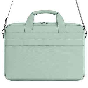 DOMISO 14 inch Laptop Bag Business Briefcase Water-resistant Notebook Messenger Shoulder Bag for 14" MacBook Pro/HP Stream 14 Chromebook 14/Lenovo IdeaPad ThinkPad/ASUS ZenBook,Sage Green