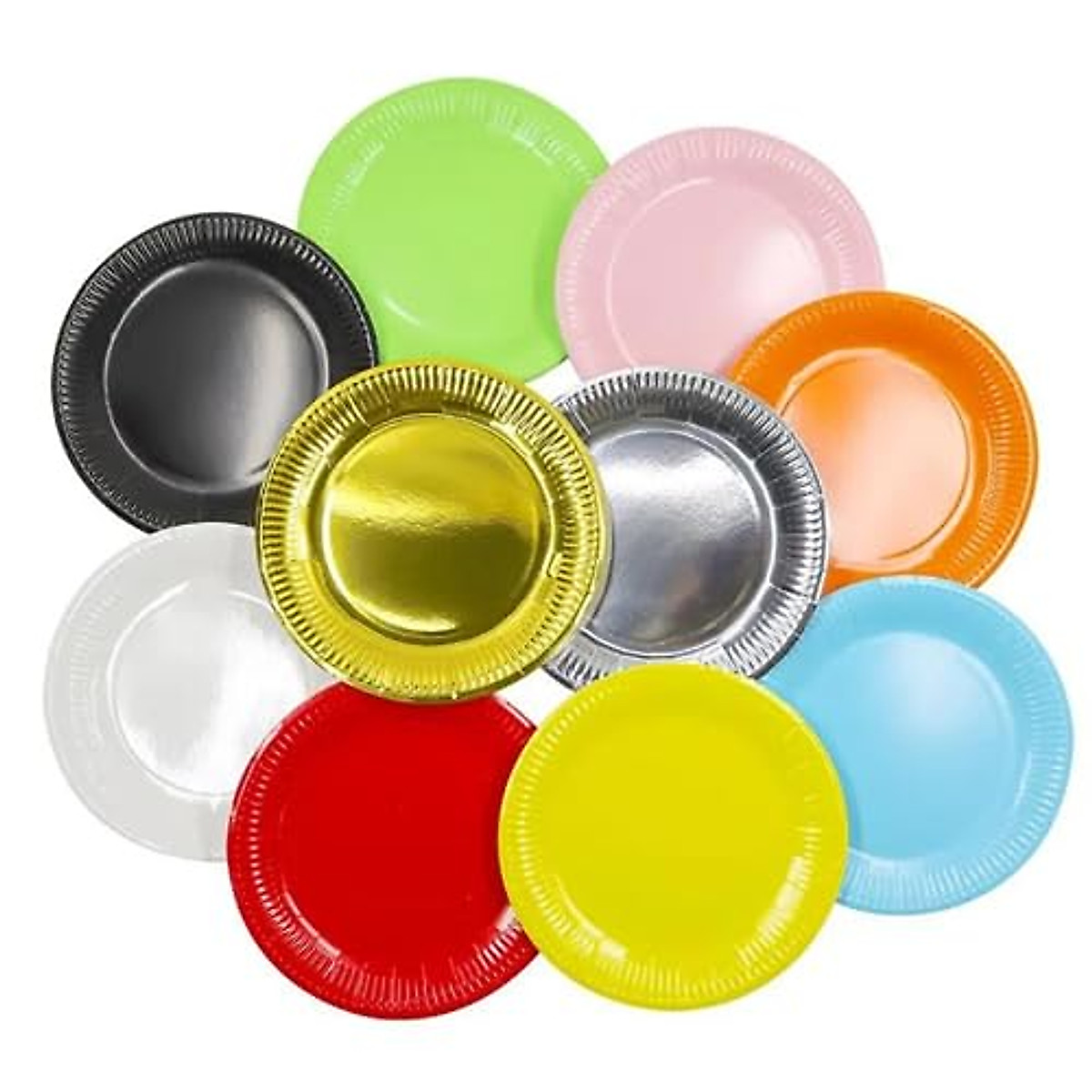 Disposable Eco-Friendly Party 9" Paper Plates Assorted Colors 20ct (White)