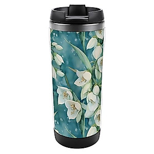 New Mexico Yucca State Flower Travel Coffee Mug Reusable Insulated Drinking Cup with Lid for Home Outdoor Works 13 Oz