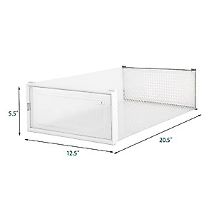 PARANTA 6-Piece Boot Shoe Storage Box, Stackable Clear Plastic Shoe Organizer, with Clear Door For Storing Women Shoes 20.5" x 12.5" x 5.5"