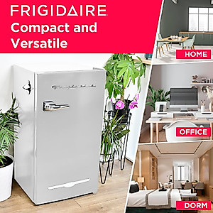 Frigidaire EFR376-MOONBM Retro Bar Fridge Refrigerator with Side Bottle Opener, 3.2 cu. Ft, Moonbeam