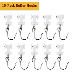SOLOKOS Curtain Track Glider Roller Hooks for Room Divider Ceiling Track Set（10-Pack Roller Hooks