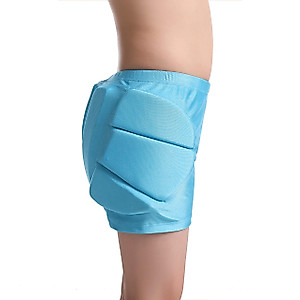 Reomoto Kids Hip Protection Pads Shorts Skiing Skating Snowboard Hip Protection Pads EVA 3D Padded Hip Bone Protection Pants for Teenagers (Blue, M)