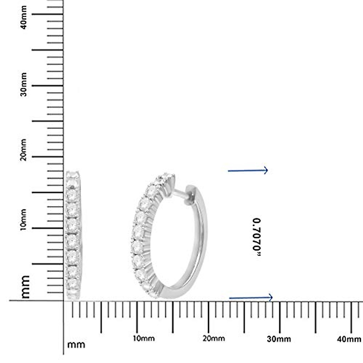 Natalia Drake 4 Prong 1/4 Cttw Diamond Hoop Earrings for Women in Yellow Gold Plated 925 Sterling Silver Color I-J/Clarity I1-I3