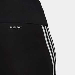 adidas womens 3-Stripes Short Tights Black/White Large