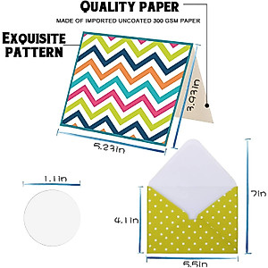 SUPHOUSE 24 Blank Cards, Blank Note Cards and Colored Envelopes, Thank You Greeting Cards with Envelopes, Stationary Supplies Bulk Birthday Cards Set - Upgrade Design