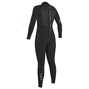 O'NEILL Women's Epic 3/2mm Back Zip Full Wetsuit, Black/Black/Black, 8T