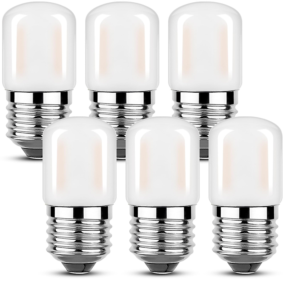 Genixgreen Low Watt Light Bulb, Frosted LED Night Light Bulb 15W Equivalent,T28 1.5 Watt Tiny LED Fridge Bulb Decorative E26 Edison Bulb,Warm White 2700k, CRI 90+, 80LM, Pack of 2