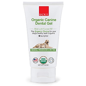 RADIUS USDA Organic Dental Solutions Senior Kit 1 Unit, 1 Dog Toothbrush & 1 0.8oz Toothpaste, Soft Bristle & Non Toxic Toothpaste for Dogs, Designed to Clean Teeth, Xylitol Free